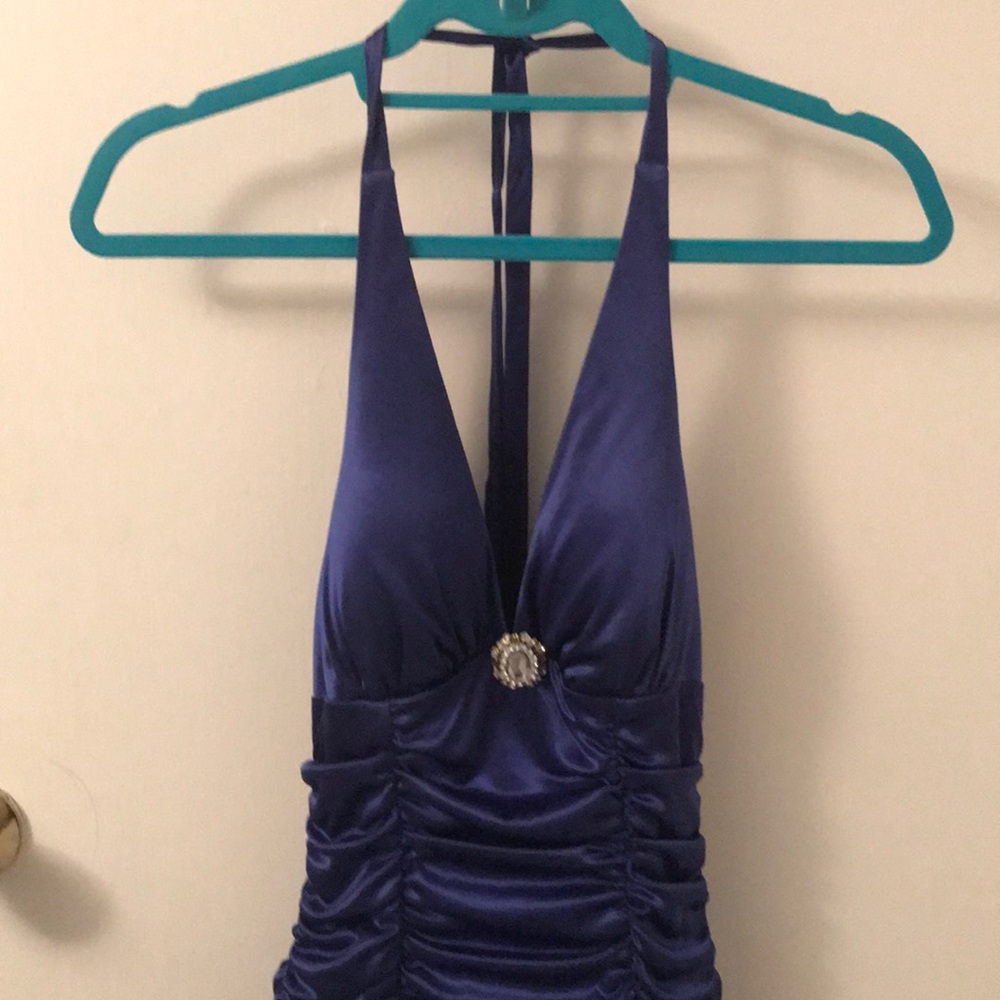 Stretchy Ruched Dress Halter Top - Gem